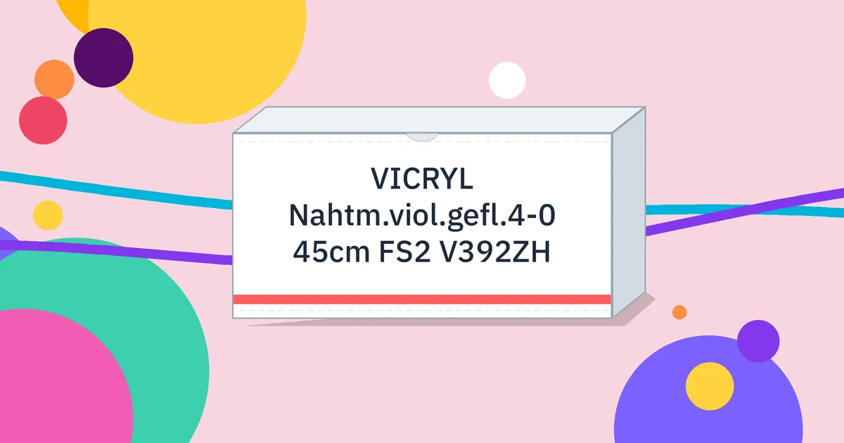 Symbolbild: Packung mit der Aufschrift VICRYL Nahtm.viol.gefl.4-0 45cm FS2 V392ZH (PZN 16809850) – Verfügbarkeit und Bezug in Apotheken in Frankfurt am Main