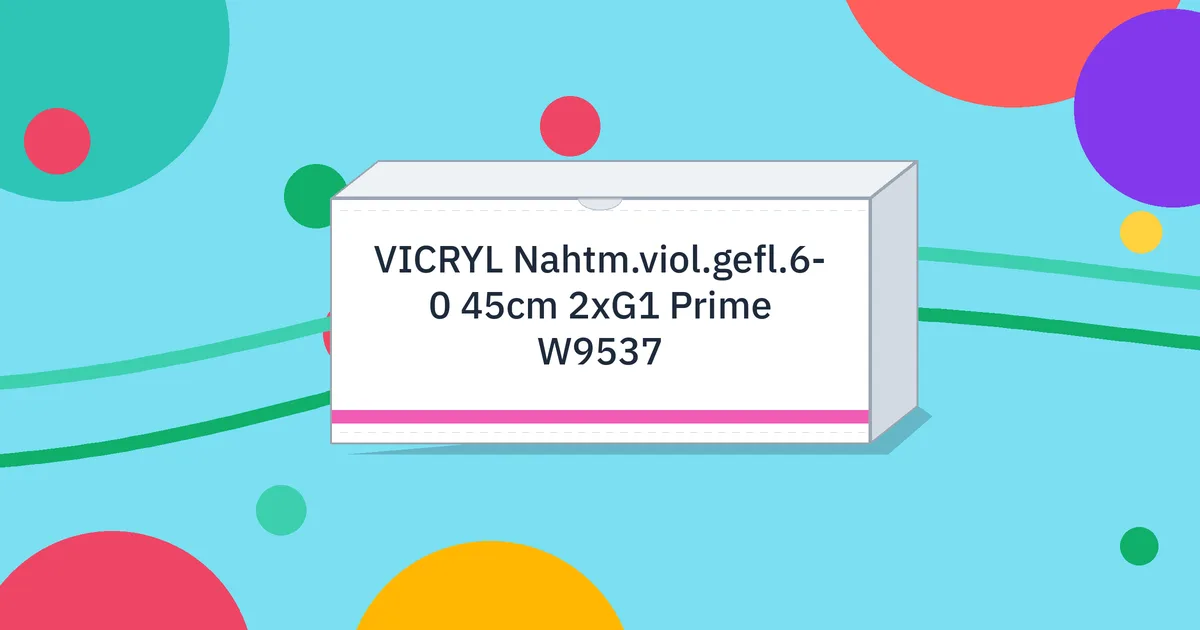 Symbolbild: Packung mit der Aufschrift VICRYL Nahtm.viol.gefl.6-0 45cm 2xG1 Prime W9537 (PZN 16257161) – Verfügbarkeit und Bezug in Apotheken in Frankfurt am Main