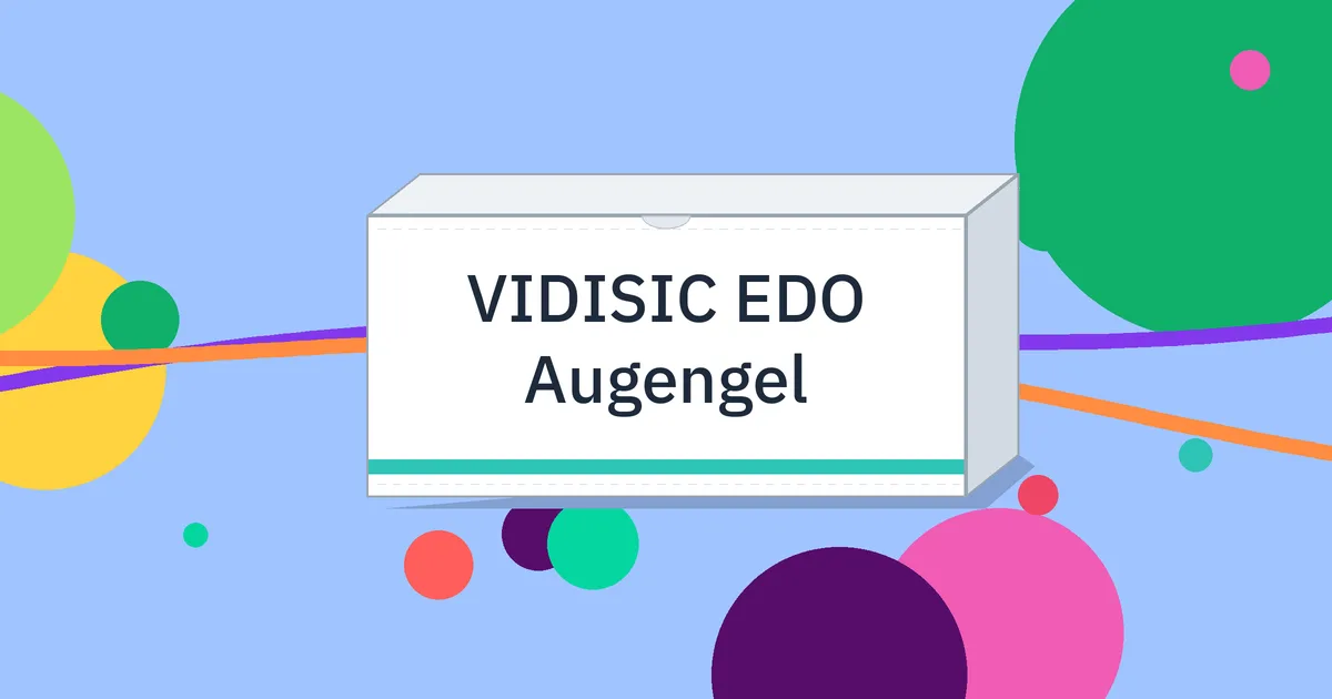Symbolbild: Packung mit der Aufschrift VIDISIC EDO Augengel (PZN 00117021) – Verfügbarkeit und Bezug in Apotheken in Frankfurt am Main