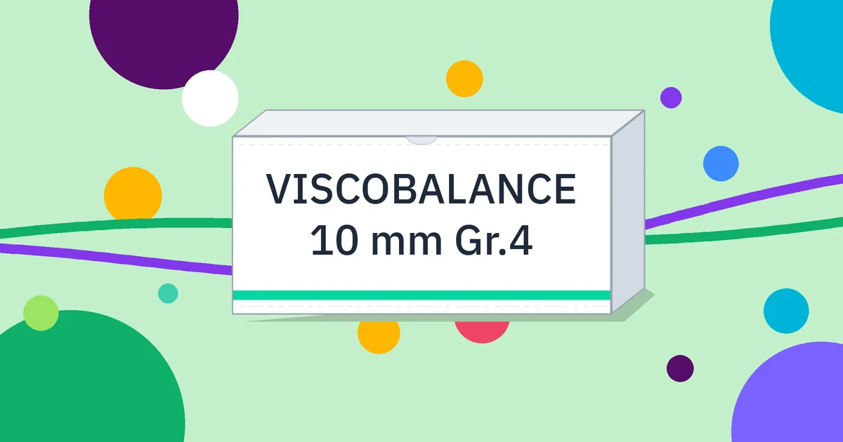Symbolbild: Packung mit der Aufschrift VISCOBALANCE 10 mm Gr.4 (PZN 03942688) – Verfügbarkeit und Bezug in Apotheken in Frankfurt am Main