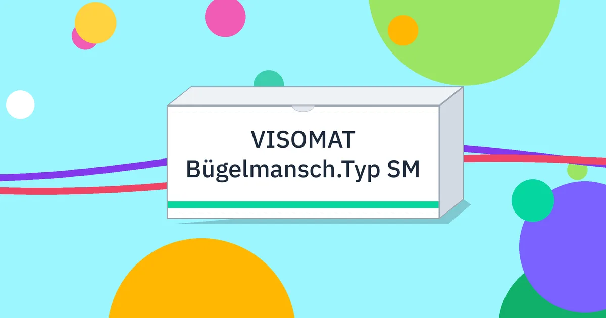 Symbolbild: Packung mit der Aufschrift VISOMAT Bügelmansch.Typ SM (PZN 05861184) – Verfügbarkeit und Bezug in Apotheken in Frankfurt am Main
