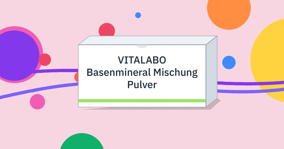 Symbolbild: Packung mit der Aufschrift VITALABO Basenmineral Mischung Pulver (PZN 01264327) – Verfügbarkeit und Bezug in Apotheken in Frankfurt am Main