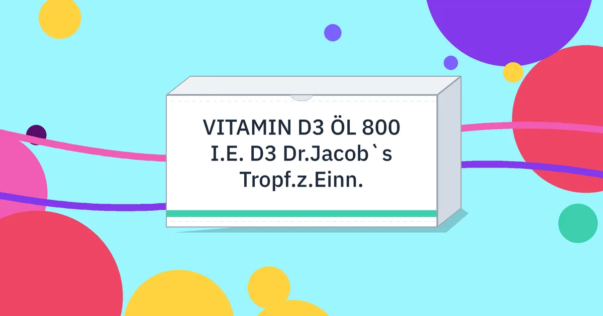 Symbolbild: Packung mit der Aufschrift VITAMIN D3 ÖL 800 I.E. D3 Dr.Jacob`s Tropf.z.Einn. (PZN 10038446) – Verfügbarkeit und Bezug in Apotheken in Frankfurt am Main