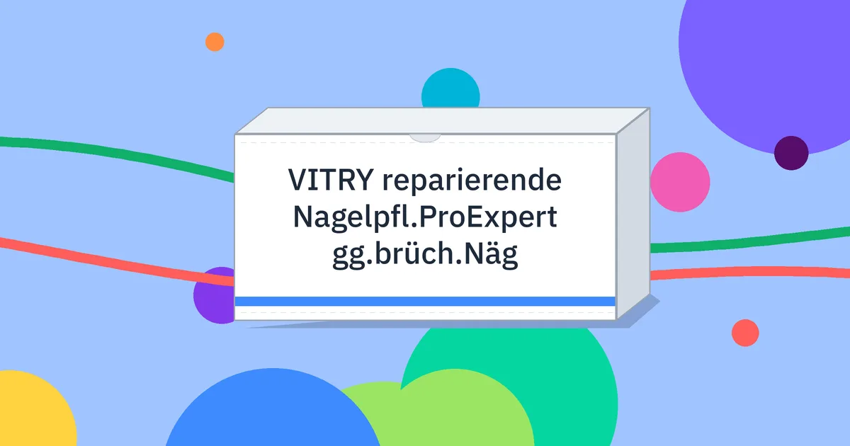 Symbolbild: Packung mit der Aufschrift VITRY reparierende Nagelpfl.ProExpert gg.brüch.Näg (PZN 14290929) – Verfügbarkeit und Bezug in Apotheken in Frankfurt am Main