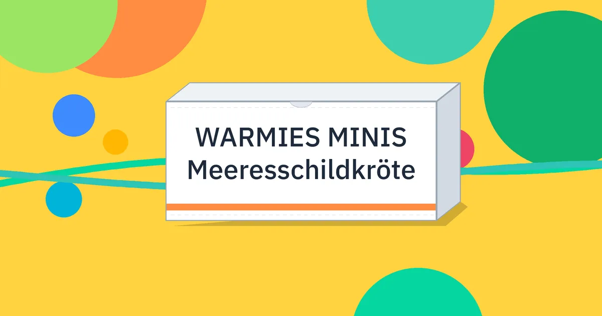 Symbolbild: Packung mit der Aufschrift WARMIES MINIS Meeresschildkröte (PZN 18066117) – Verfügbarkeit und Bezug in Apotheken in Frankfurt am Main