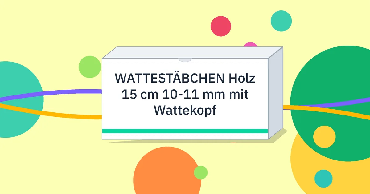 Symbolbild: Packung mit der Aufschrift WATTESTÄBCHEN Holz 15 cm 10-11 mm mit Wattekopf (PZN 07101431) – Verfügbarkeit und Bezug in Apotheken in Frankfurt am Main