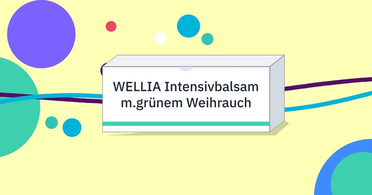 Symbolbild: Packung mit der Aufschrift WELLIA Intensivbalsam m.grünem Weihrauch (PZN 19146769) – Verfügbarkeit und Bezug in Apotheken in Frankfurt am Main