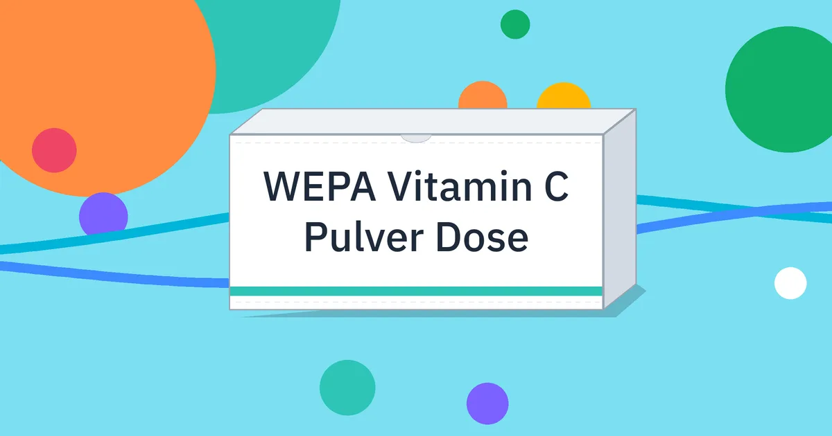 Symbolbild: Packung mit der Aufschrift WEPA Vitamin C Pulver Dose (PZN 17935054) – Verfügbarkeit und Bezug in Apotheken in Frankfurt am Main