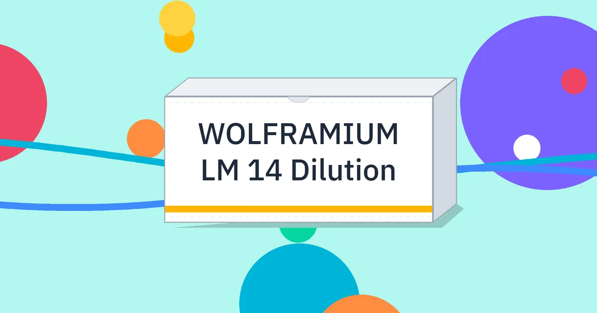 Symbolbild: Packung mit der Aufschrift WOLFRAMIUM LM 14 Dilution (PZN 13280685) – Verfügbarkeit und Bezug in Apotheken in Frankfurt am Main