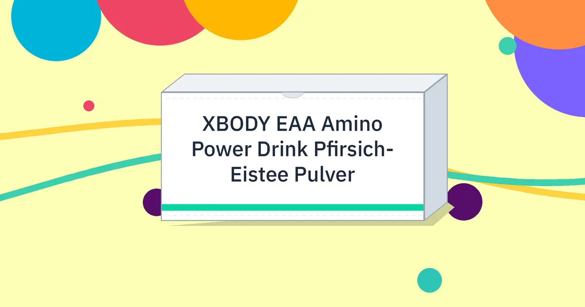Symbolbild: Packung mit der Aufschrift XBODY EAA Amino Power Drink Pfirsich-Eistee Pulver (PZN 16195626) – Verfügbarkeit und Bezug in Apotheken in Frankfurt am Main