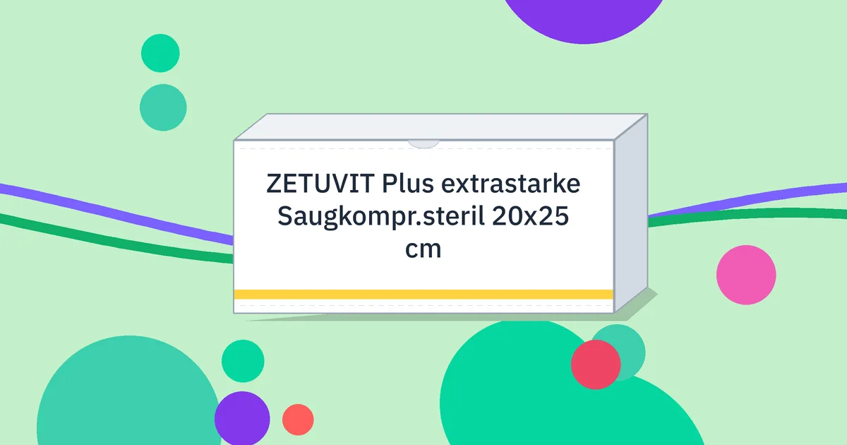 Symbolbild: Packung mit der Aufschrift ZETUVIT Plus extrastarke Saugkompr.steril 20x25 cm (PZN 16505268) – Verfügbarkeit und Bezug in Apotheken in Frankfurt am Main