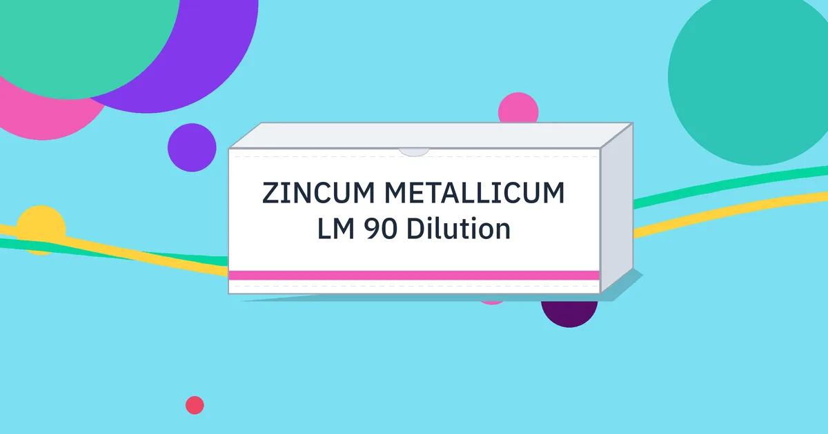 Symbolbild: Packung mit der Aufschrift ZINCUM METALLICUM LM 90 Dilution (PZN 13295273) – Verfügbarkeit und Bezug in Apotheken in Frankfurt am Main