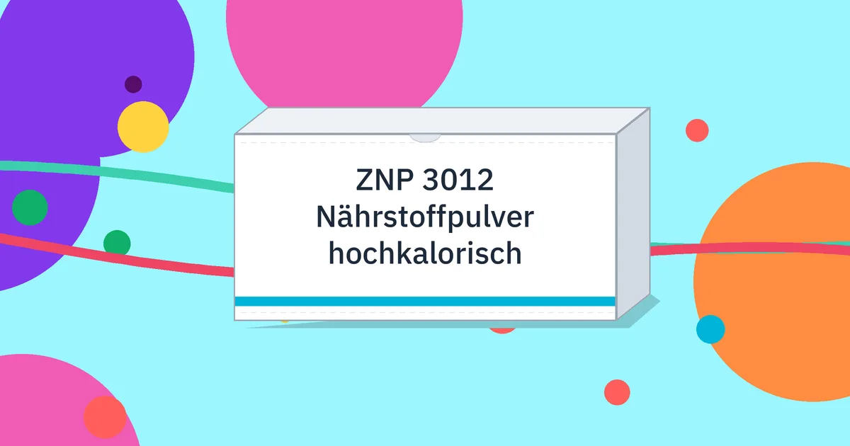 Symbolbild: Packung mit der Aufschrift ZNP 3012 Nährstoffpulver hochkalorisch (PZN 14373354) – Verfügbarkeit und Bezug in Apotheken in Frankfurt am Main