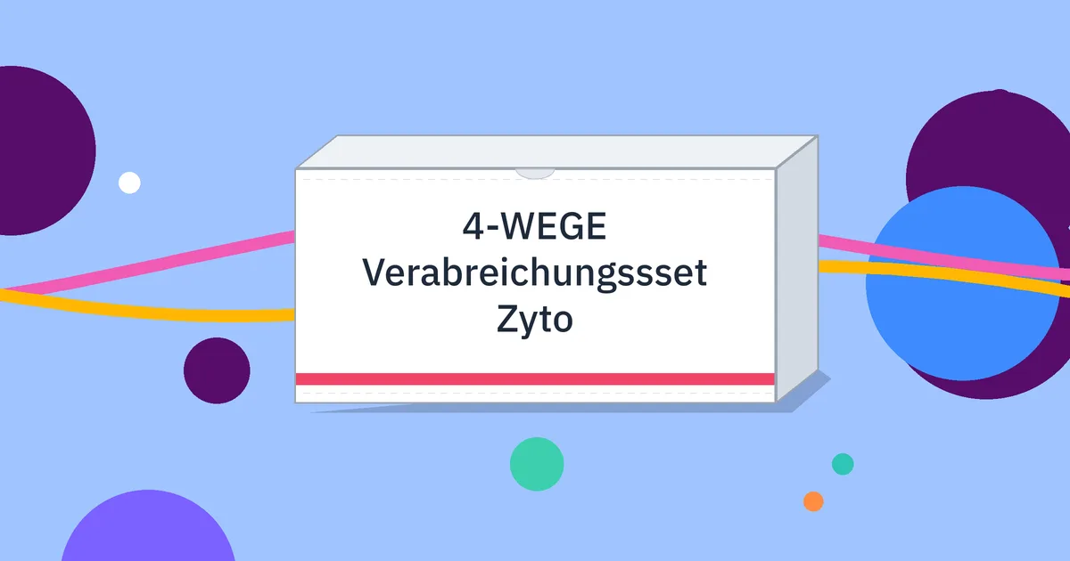 Symbolbild: Packung mit der Aufschrift 4-WEGE Verabreichungssset Zyto (PZN 15620398) – Verfügbarkeit und Bezug in Apotheken in Frankfurt am Main
