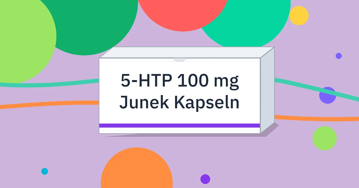 Symbolbild: Packung mit der Aufschrift 5-HTP 100 mg Junek Kapseln (PZN 13358743) – Verfügbarkeit und Bezug in Apotheken in Frankfurt am Main