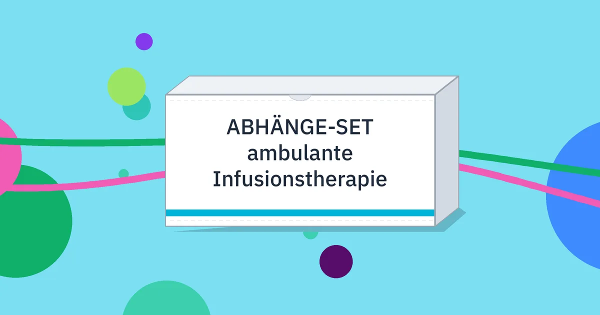 Symbolbild: Packung mit der Aufschrift ABHÄNGE-SET ambulante Infusionstherapie (PZN 19109372) – Verfügbarkeit und Bezug in Apotheken in Frankfurt am Main