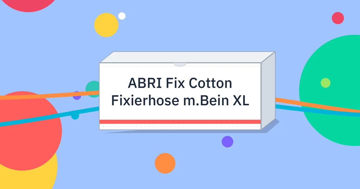 Symbolbild: Packung mit der Aufschrift ABRI Fix Cotton Fixierhose m.Bein XL (PZN 12502296) – Verfügbarkeit und Bezug in Apotheken in Frankfurt am Main
