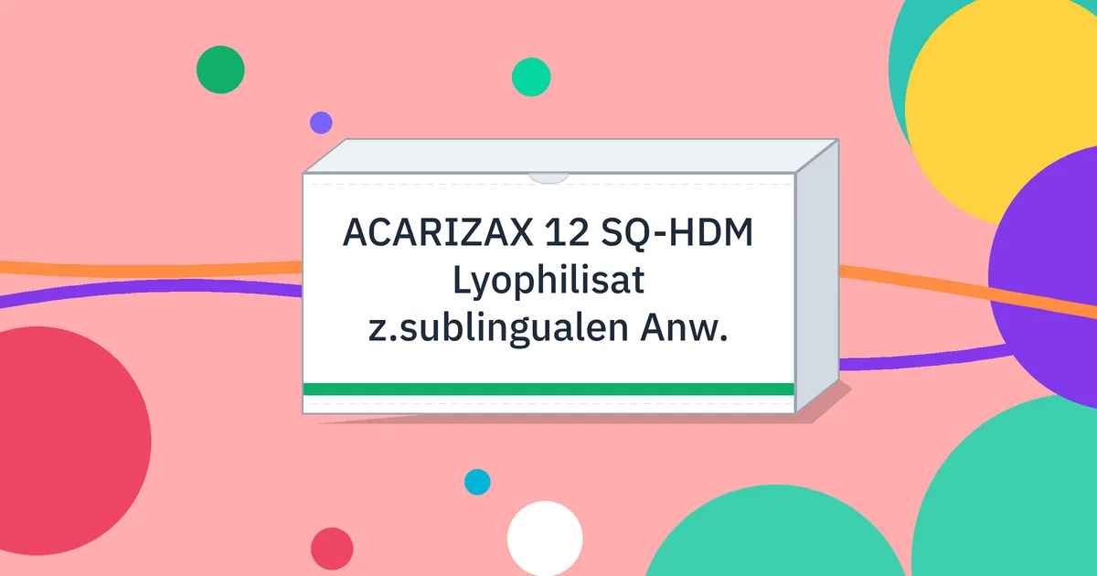 Symbolbild: Packung mit der Aufschrift ACARIZAX 12 SQ-HDM Lyophilisat z.sublingualen Anw. (PZN 17450167) – Verfügbarkeit und Bezug in Apotheken in Frankfurt am Main