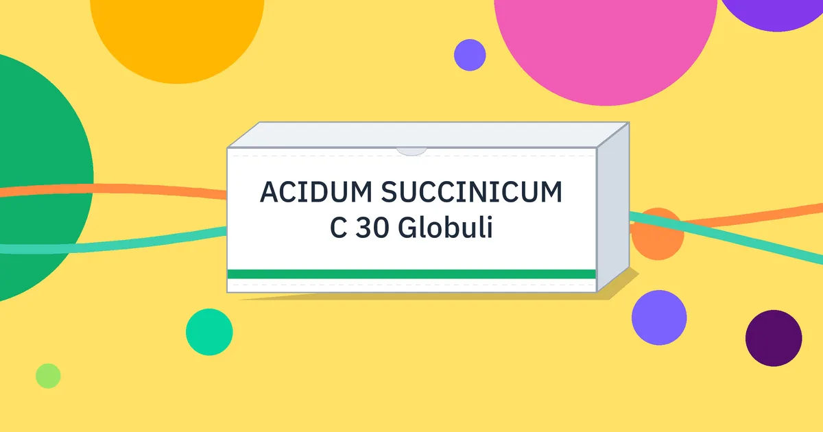 Symbolbild: Packung mit der Aufschrift ACIDUM SUCCINICUM C 30 Globuli (PZN 16688300) – Verfügbarkeit und Bezug in Apotheken in Frankfurt am Main