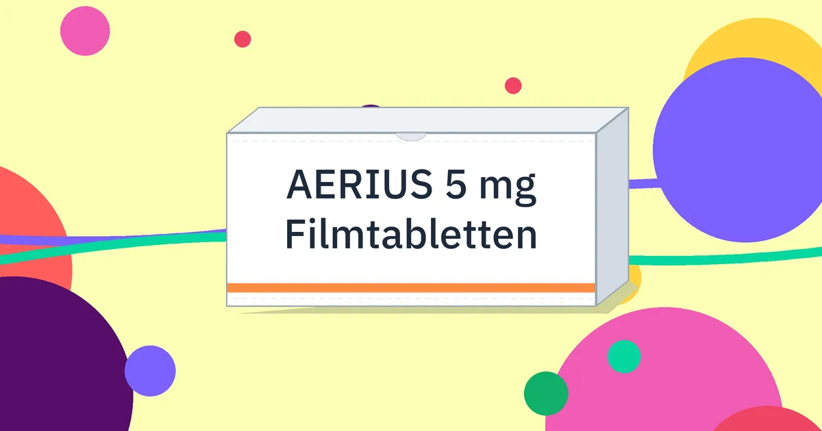 Symbolbild: Packung mit der Aufschrift AERIUS 5 mg Filmtabletten (PZN 03379017) – Verfügbarkeit und Bezug in Apotheken in Frankfurt am Main