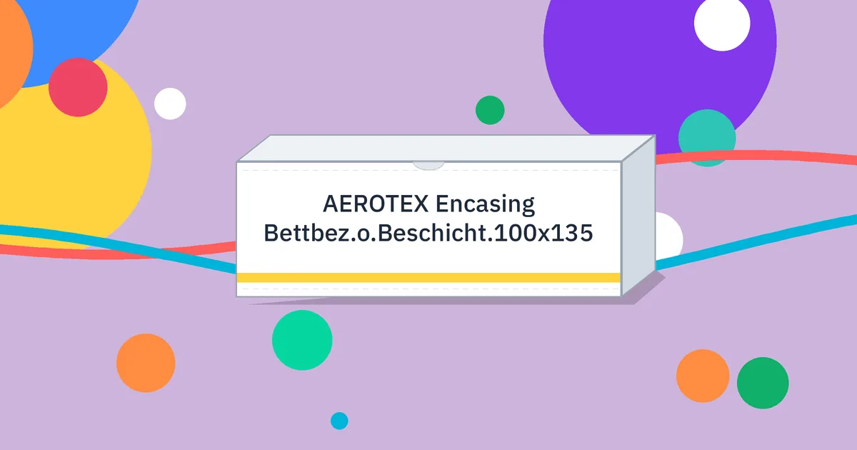 Symbolbild: Packung mit der Aufschrift AEROTEX Encasing Bettbez.o.Beschicht.100x135 (PZN 03391981) – Verfügbarkeit und Bezug in Apotheken in Frankfurt am Main