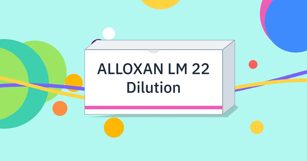 Symbolbild: Packung mit der Aufschrift ALLOXAN LM 22 Dilution (PZN 13312149) – Verfügbarkeit und Bezug in Apotheken in Frankfurt am Main