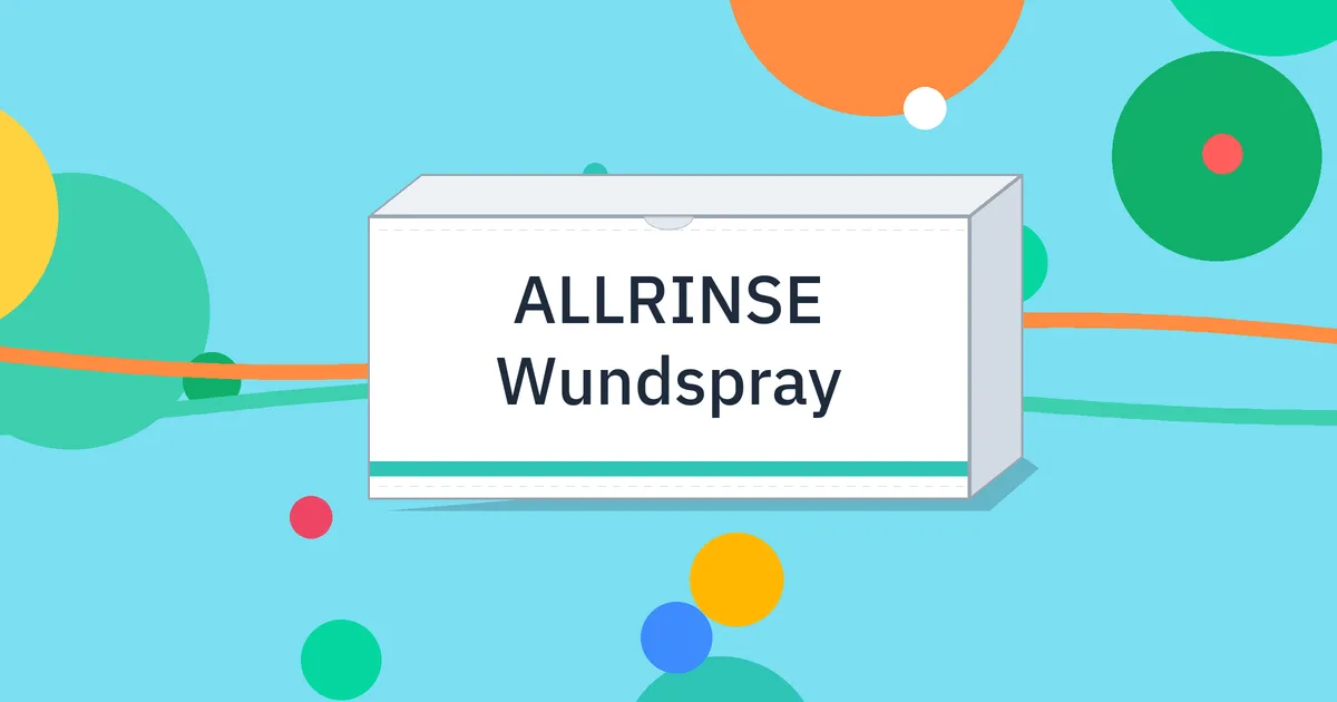 Symbolbild: Packung mit der Aufschrift ALLRINSE Wundspray (PZN 20066202) – Verfügbarkeit und Bezug in Apotheken in Frankfurt am Main