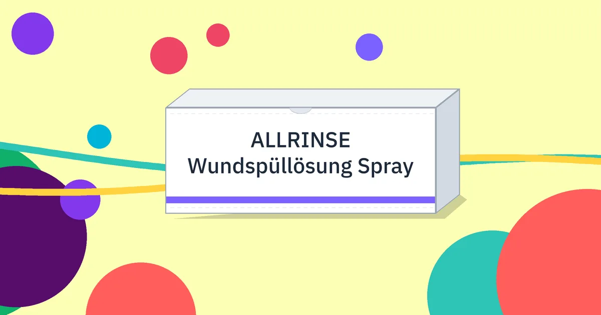 Symbolbild: Packung mit der Aufschrift ALLRINSE Wundspüllösung Spray (PZN 19213371) – Verfügbarkeit und Bezug in Apotheken in Frankfurt am Main