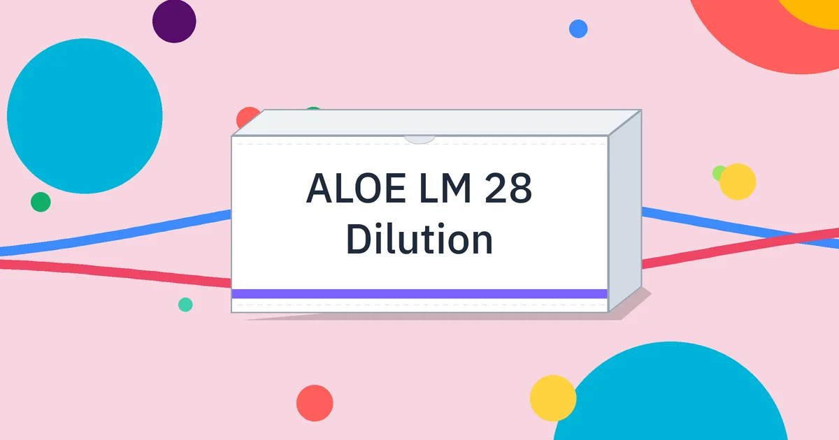 Symbolbild: Packung mit der Aufschrift ALOE LM 28 Dilution (PZN 12757719) – Verfügbarkeit und Bezug in Apotheken in Frankfurt am Main