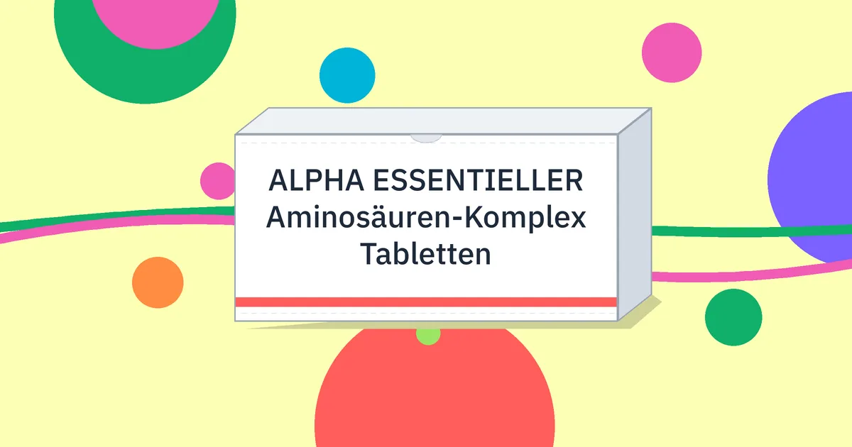 Symbolbild: Packung mit der Aufschrift ALPHA ESSENTIELLER Aminosäuren-Komplex Tabletten (PZN 14059161) – Verfügbarkeit und Bezug in Apotheken in Frankfurt am Main