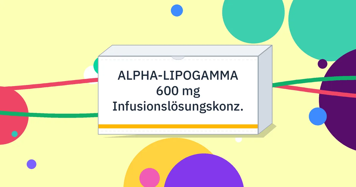 Symbolbild: Packung mit der Aufschrift ALPHA-LIPOGAMMA 600 mg Infusionslösungskonz. (PZN 02757339) – Verfügbarkeit und Bezug in Apotheken in Frankfurt am Main