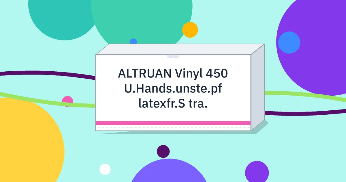 Symbolbild: Packung mit der Aufschrift ALTRUAN Vinyl 450 U.Hands.unste.pf latexfr.S tra. (PZN 20114591) – Verfügbarkeit und Bezug in Apotheken in Frankfurt am Main