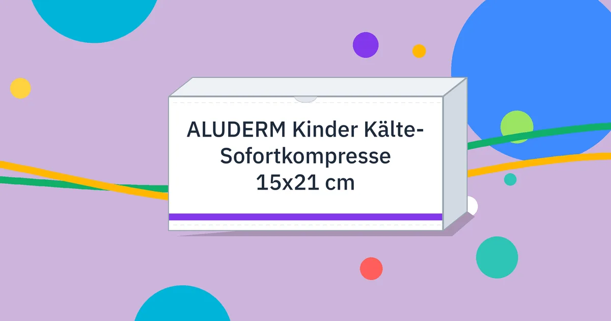 Symbolbild: Packung mit der Aufschrift ALUDERM Kinder Kälte-Sofortkompresse 15x21 cm (PZN 19772857) – Verfügbarkeit und Bezug in Apotheken in Frankfurt am Main