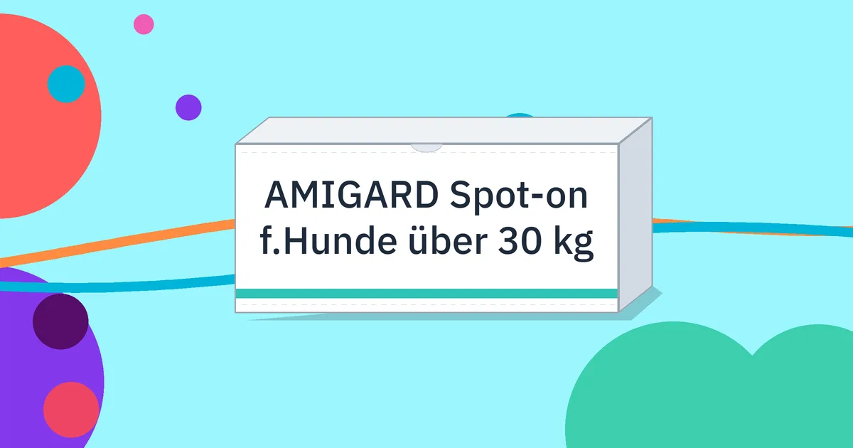 Symbolbild: Packung mit der Aufschrift AMIGARD Spot-on f.Hunde über 30 kg (PZN 18174976) – Verfügbarkeit und Bezug in Apotheken in Frankfurt am Main