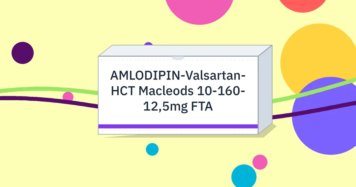 Symbolbild: Packung mit der Aufschrift AMLODIPIN-Valsartan-HCT Macleods 10-160-12,5mg FTA (PZN 20410071) – Verfügbarkeit und Bezug in Apotheken in Frankfurt am Main