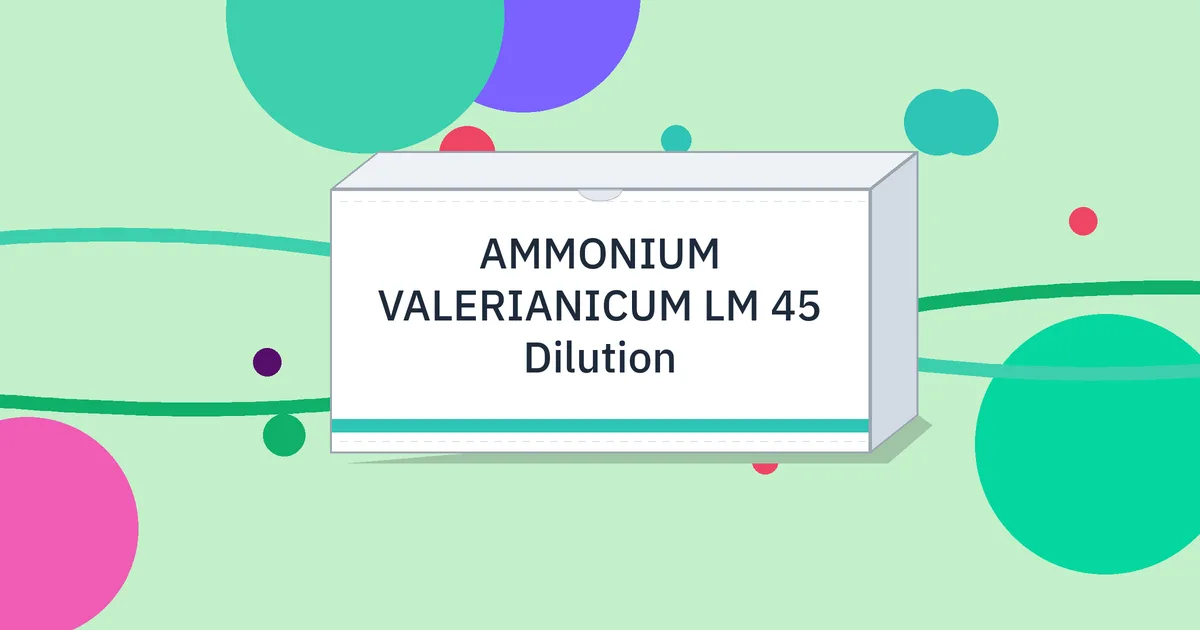 Symbolbild: Packung mit der Aufschrift AMMONIUM VALERIANICUM LM 45 Dilution (PZN 13323934) – Verfügbarkeit und Bezug in Apotheken in Frankfurt am Main