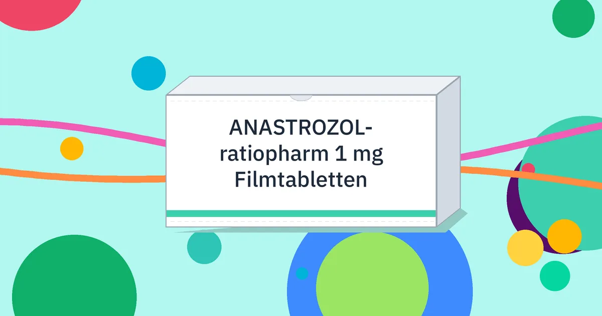 Symbolbild: Packung mit der Aufschrift ANASTROZOL-ratiopharm 1 mg Filmtabletten (PZN 06148241) – Verfügbarkeit und Bezug in Apotheken in Frankfurt am Main