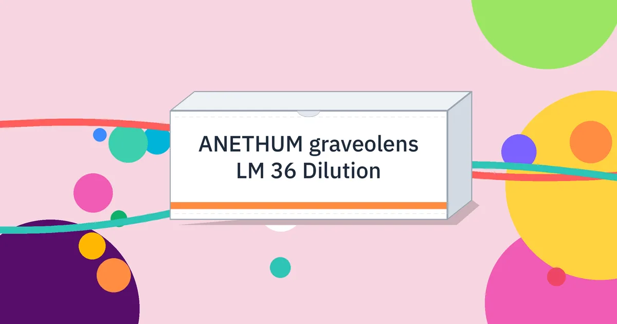 Symbolbild: Packung mit der Aufschrift ANETHUM graveolens LM 36 Dilution (PZN 16008340) – Verfügbarkeit und Bezug in Apotheken in Frankfurt am Main