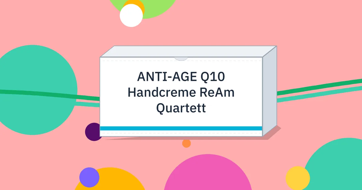 Symbolbild: Packung mit der Aufschrift ANTI-AGE Q10 Handcreme ReAm Quartett (PZN 13513899) – Verfügbarkeit und Bezug in Apotheken in Frankfurt am Main