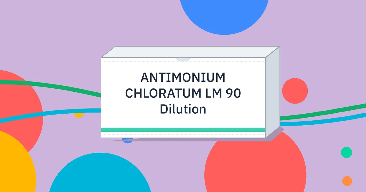 Symbolbild: Packung mit der Aufschrift ANTIMONIUM CHLORATUM LM 90 Dilution (PZN 13373027) – Verfügbarkeit und Bezug in Apotheken in Frankfurt am Main