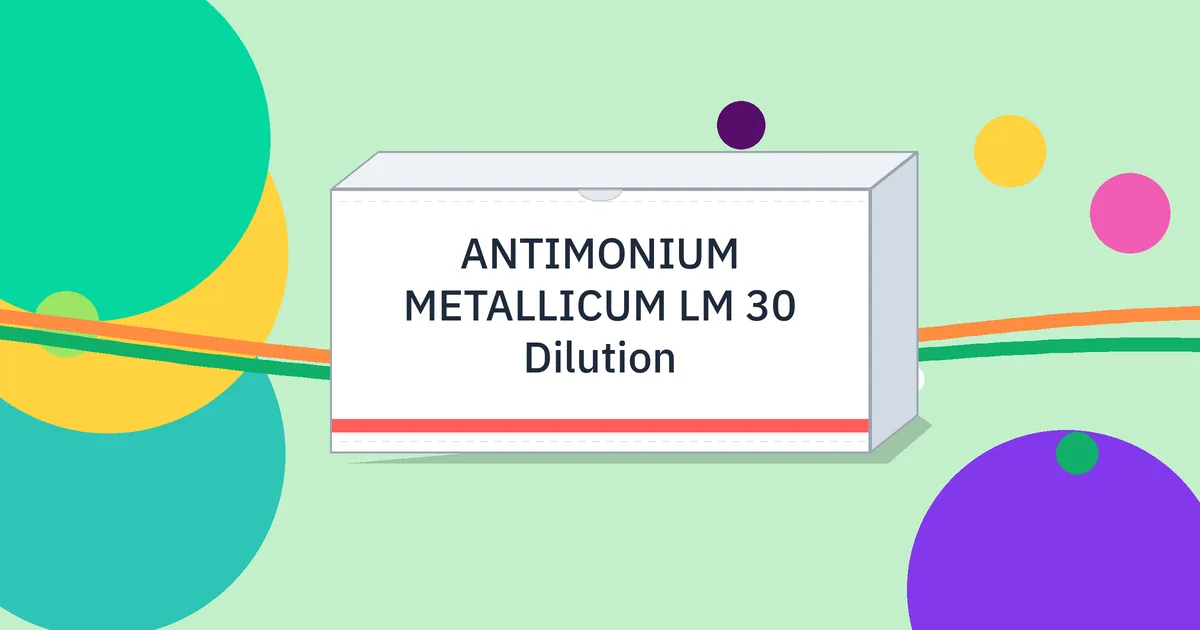 Symbolbild: Packung mit der Aufschrift ANTIMONIUM METALLICUM LM 30 Dilution (PZN 13373866) – Verfügbarkeit und Bezug in Apotheken in Frankfurt am Main
