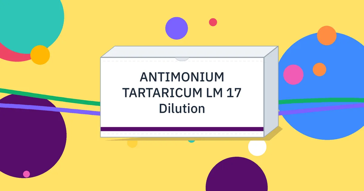 Symbolbild: Packung mit der Aufschrift ANTIMONIUM TARTARICUM LM 17 Dilution (PZN 12764719) – Verfügbarkeit und Bezug in Apotheken in Frankfurt am Main