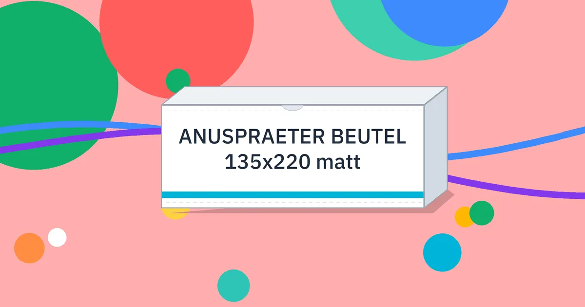 Symbolbild: Packung mit der Aufschrift ANUSPRAETER BEUTEL 135x220 matt (PZN 02438255) – Verfügbarkeit und Bezug in Apotheken in Frankfurt am Main
