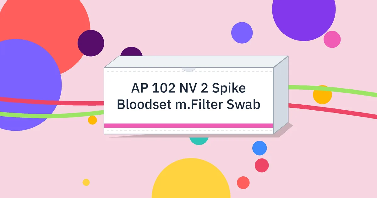 Symbolbild: Packung mit der Aufschrift AP 102 NV 2 Spike Bloodset m.Filter Swab (PZN 12451713) – Verfügbarkeit und Bezug in Apotheken in Frankfurt am Main