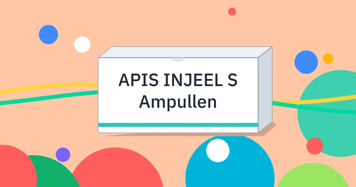 Symbolbild: Packung mit der Aufschrift APIS INJEEL S Ampullen (PZN 04561652) – Verfügbarkeit und Bezug in Apotheken in Frankfurt am Main