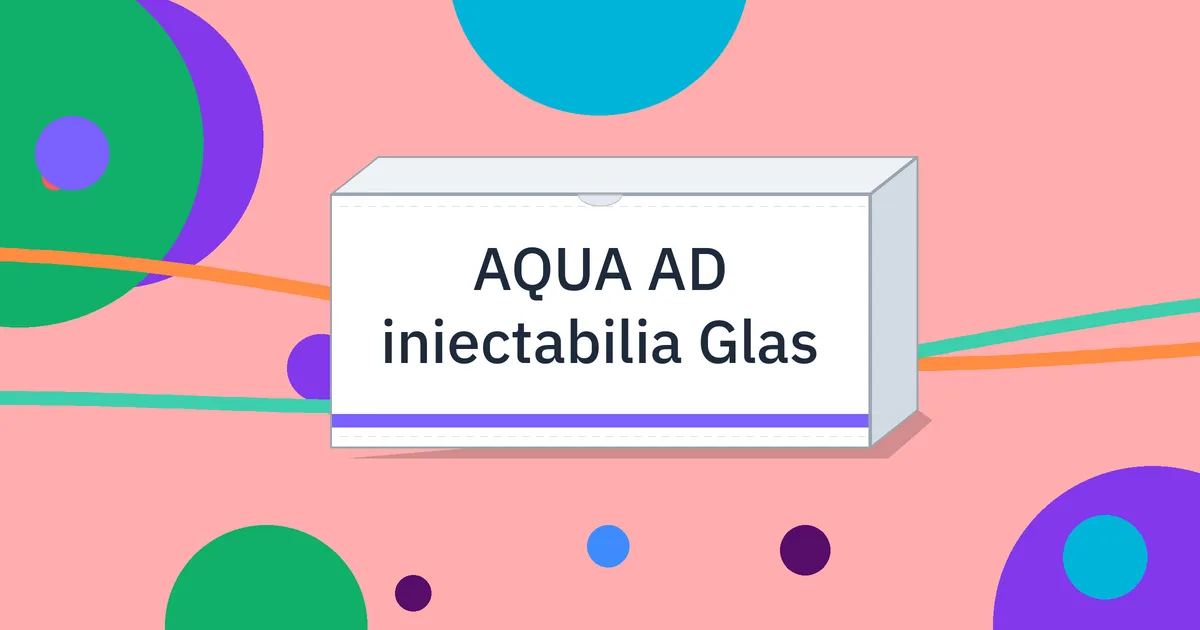 Symbolbild: Packung mit der Aufschrift AQUA AD iniectabilia Glas (PZN 08771004) – Verfügbarkeit und Bezug in Apotheken in Frankfurt am Main