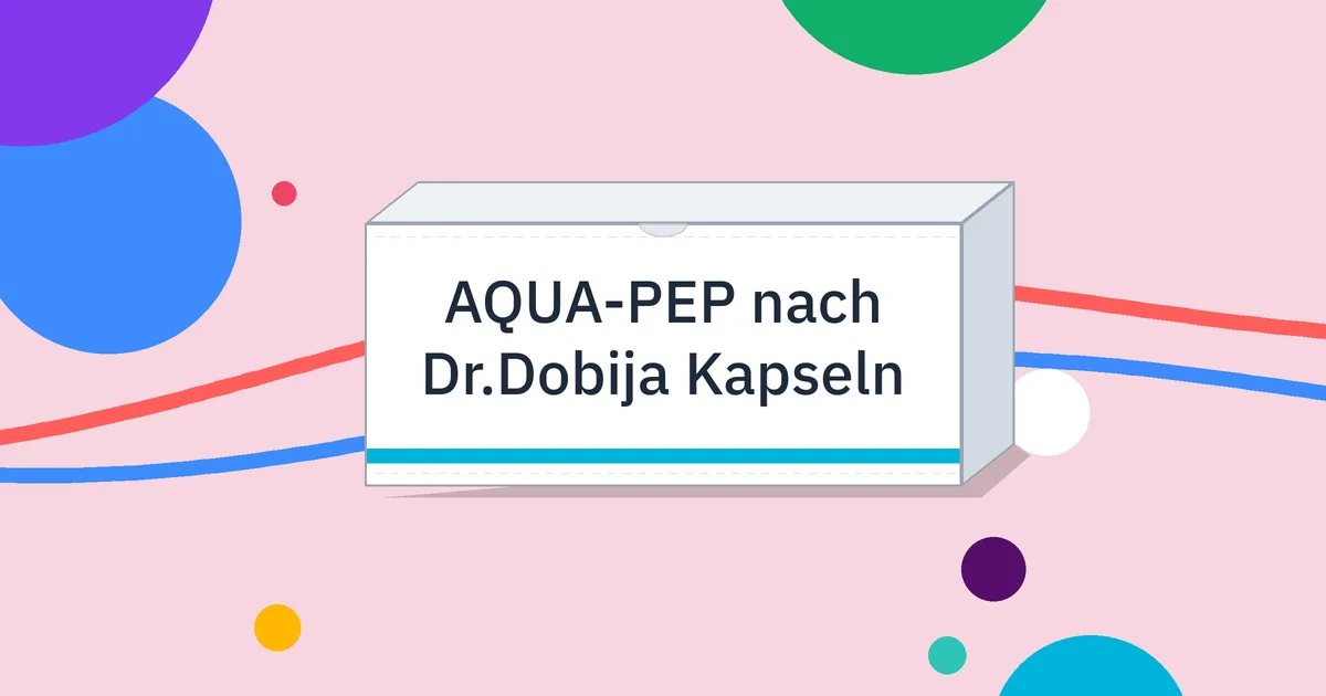 Symbolbild: Packung mit der Aufschrift AQUA-PEP nach Dr.Dobija Kapseln (PZN 19793486) – Verfügbarkeit und Bezug in Apotheken in Frankfurt am Main