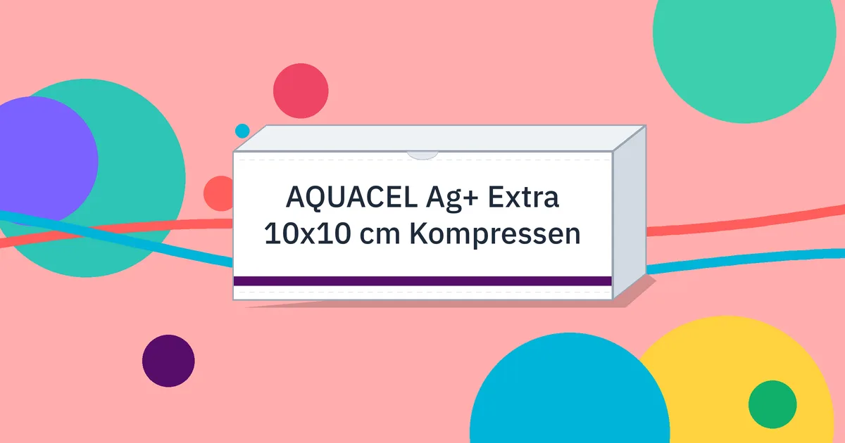 Symbolbild: Packung mit der Aufschrift AQUACEL Ag+ Extra 10x10 cm Kompressen (PZN 11367519) – Verfügbarkeit und Bezug in Apotheken in Frankfurt am Main