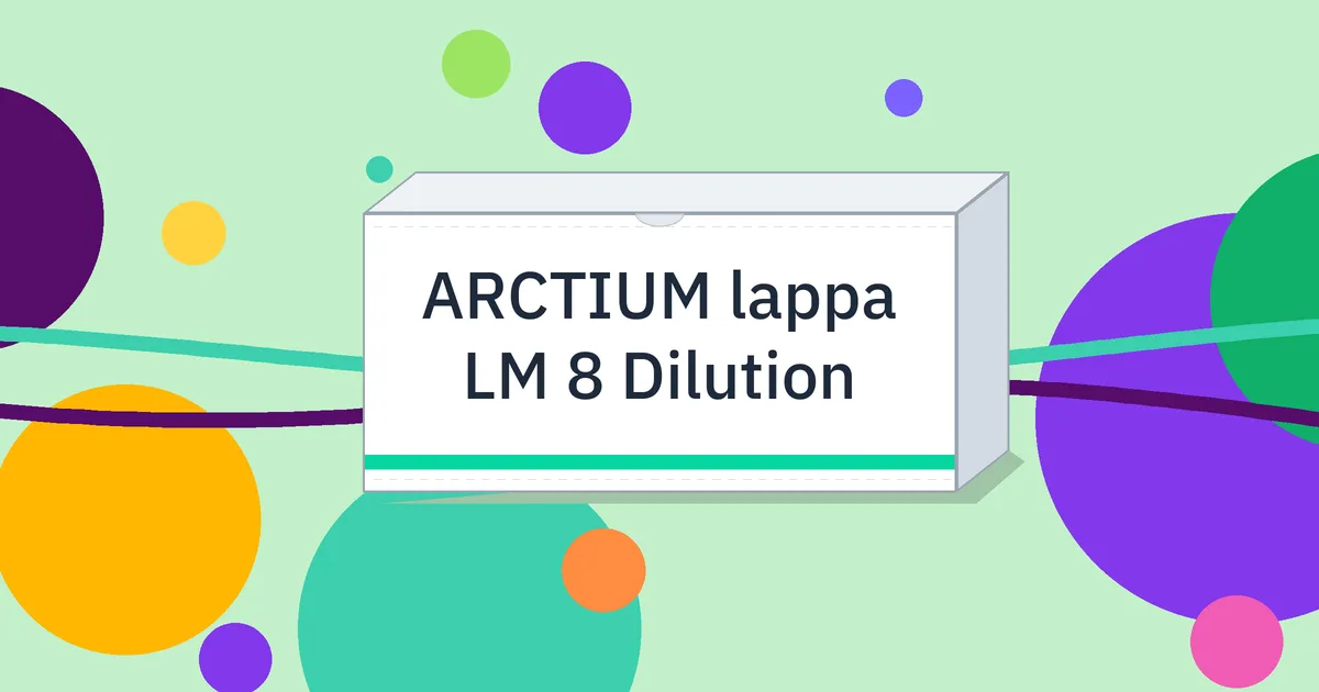 Symbolbild: Packung mit der Aufschrift ARCTIUM lappa LM 8 Dilution (PZN 13387414) – Verfügbarkeit und Bezug in Apotheken in Frankfurt am Main