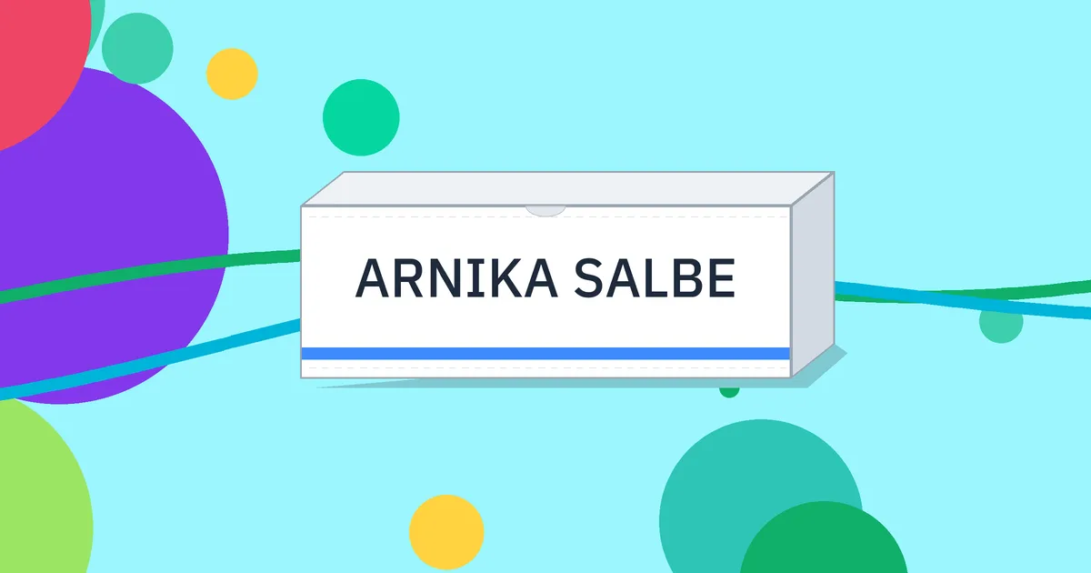 Symbolbild: Packung mit der Aufschrift ARNIKA SALBE (PZN 18359813) – Verfügbarkeit und Bezug in Apotheken in Frankfurt am Main